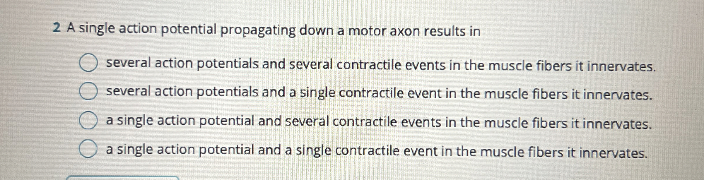 Solved 2 ﻿A single action potential propagating down a motor | Chegg.com