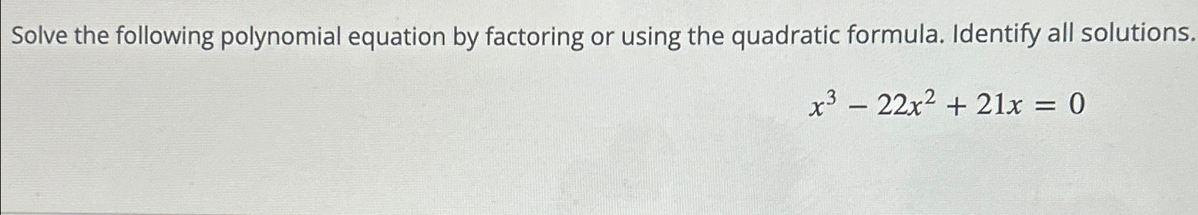 Solved Solve the following polynomial equation by factoring | Chegg.com