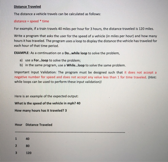 Solved Distance Traveled The distance a vehicle travels can | Chegg.com