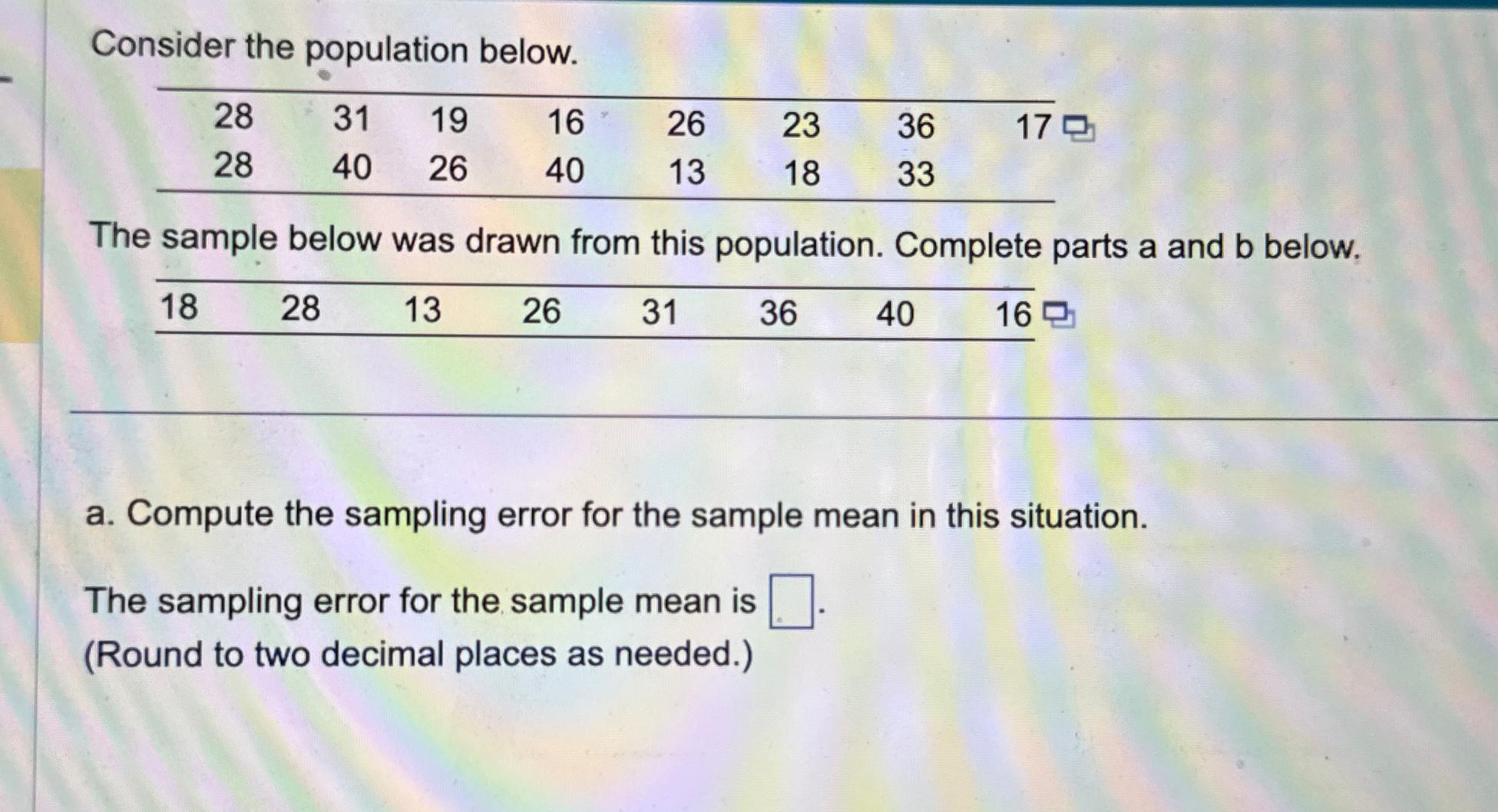 Solved Consider the population | Chegg.com