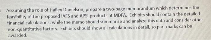 Solved Assuming the role of Hailey Danielson, prepare a | Chegg.com