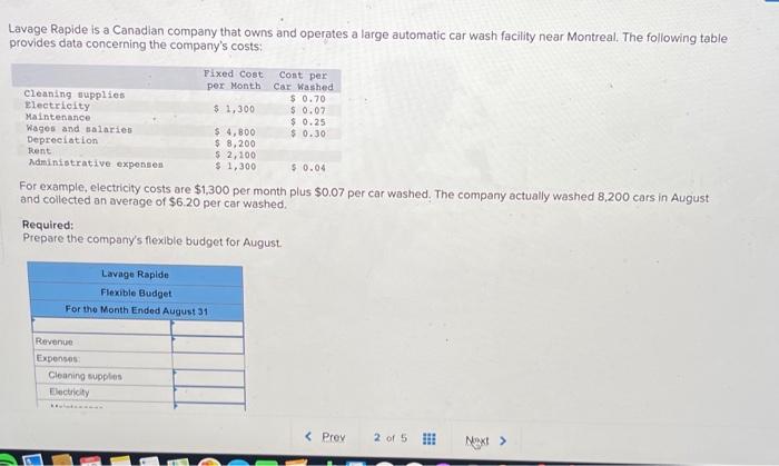 Solved Lavage Rapide is a Canadian company that owns and | Chegg.com