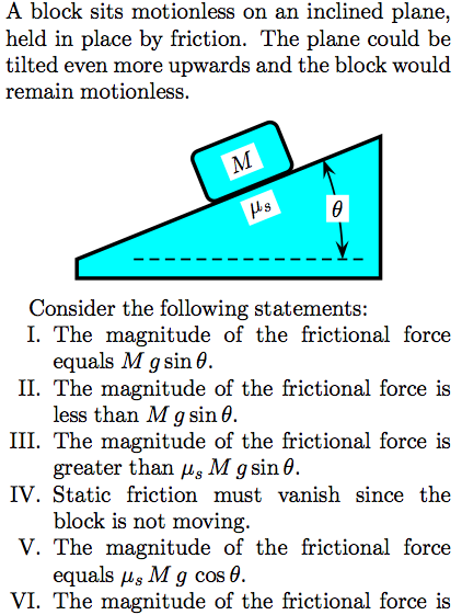 Solved A block sits motionless on an inclined plane, held in | Chegg.com