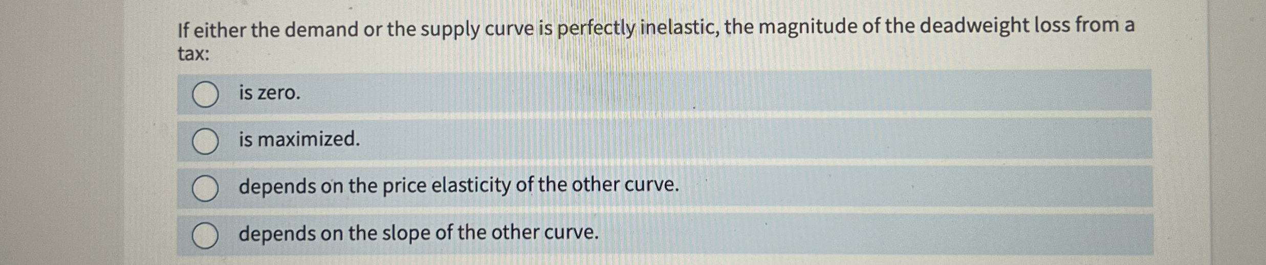 Solved If either the demand or the supply curve is perfectly | Chegg.com