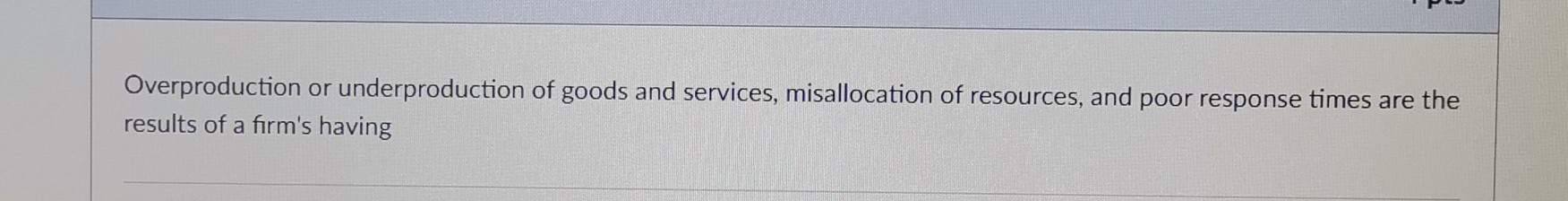 Solved Overproduction or underproduction of goods and | Chegg.com