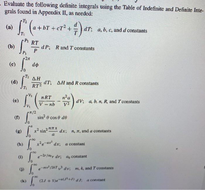 Solved - Evaluate the following definite integrals using the | Chegg.com