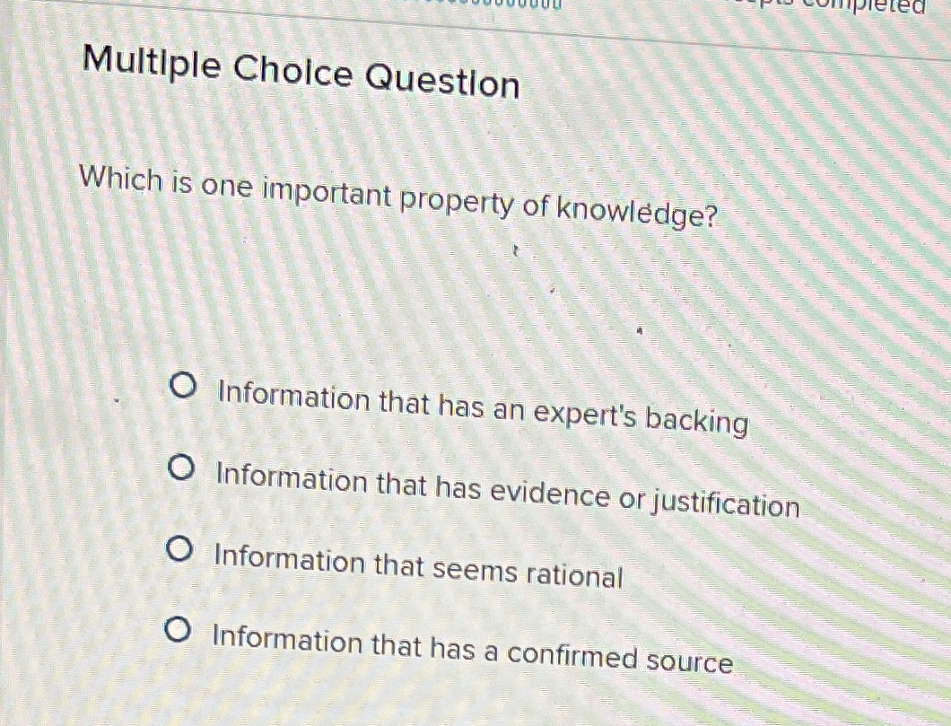 Solved Multiple Cholce QuestionWhich is one important | Chegg.com