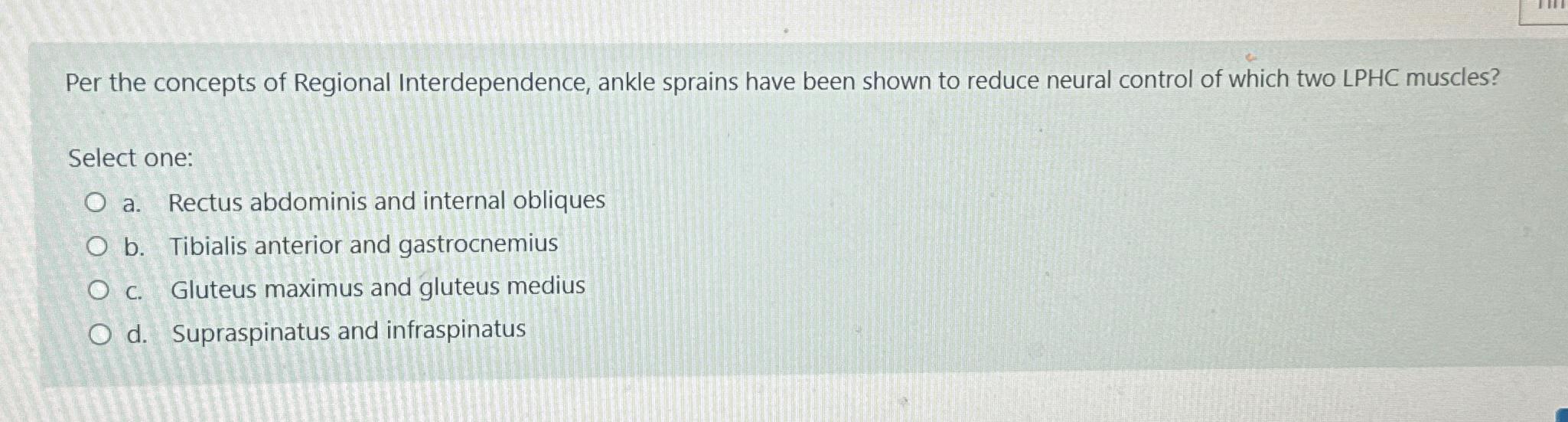 Solved Per the concepts of Regional Interdependence, ankle | Chegg.com
