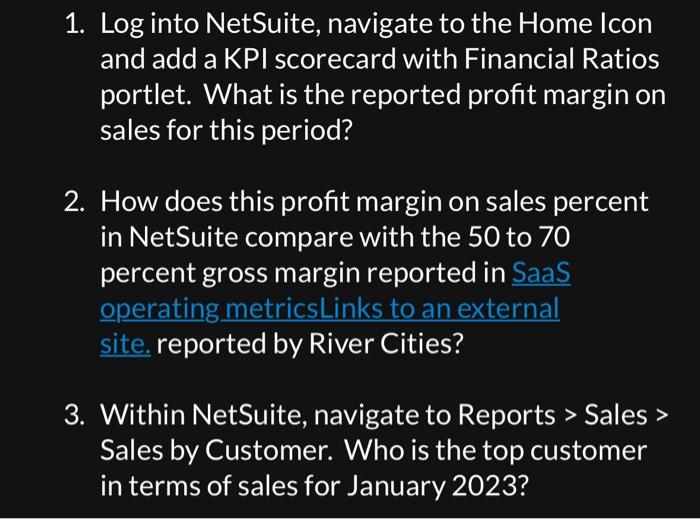 1. Log into NetSuite, navigate to the Home Icon and | Chegg.com