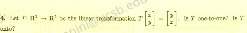 Solved Let T:R2→R2 ﻿be the linear transformation T[xy]=[yx]. | Chegg.com