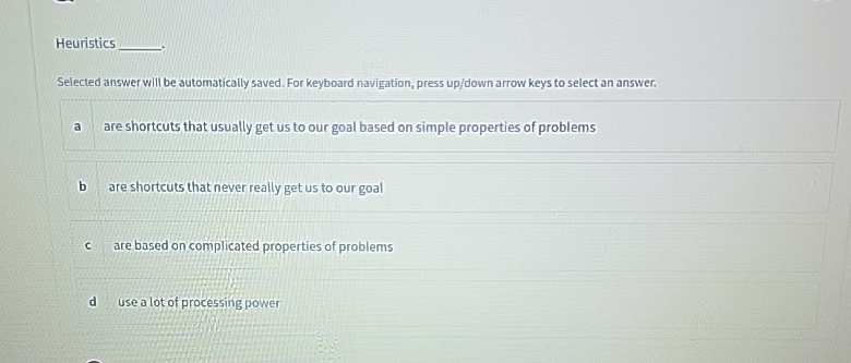 Solved HeuristicsSelected answer will be automatically | Chegg.com