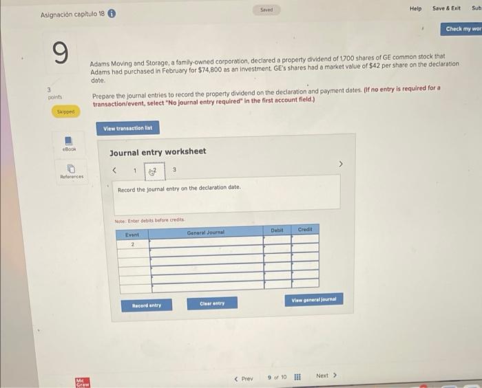 Solved Asignación capitulo 18 Sayed Help Save & Exit Submit | Chegg.com