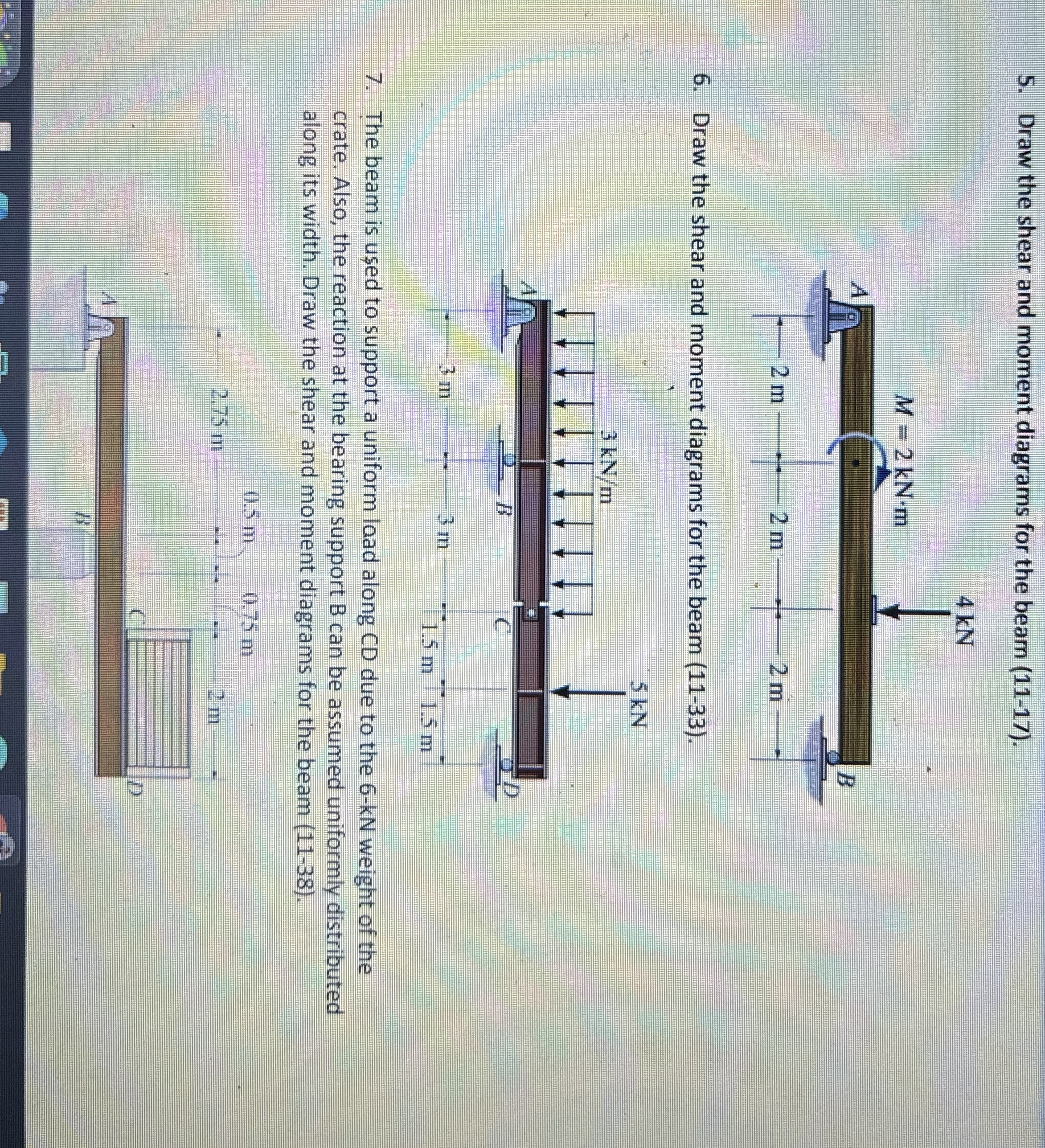 Solved Kindly answer the below questions 5-7 ﻿Draw the shear | Chegg.com