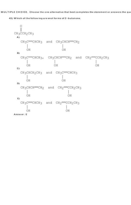 Solved Question Completion Status: CH3C=CHCH3 and | Chegg.com