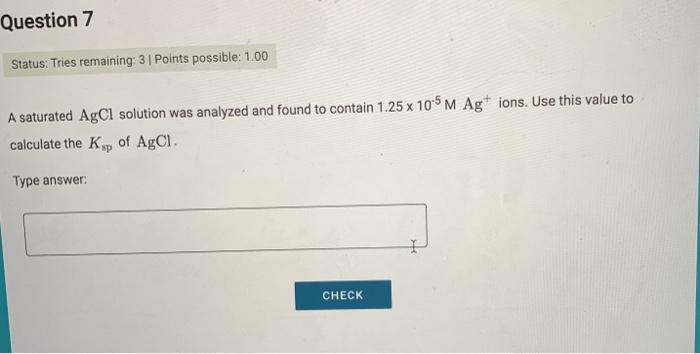 Solved Question 7 Status: Tries remaining: 3 | Points | Chegg.com