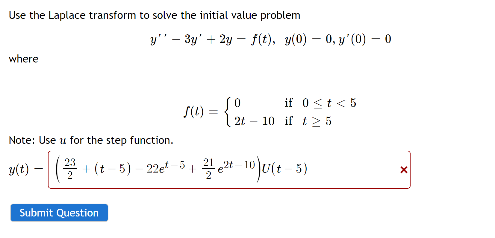 Solved Use the Laplace transform to solve the initial value | Chegg.com