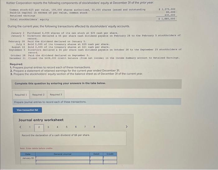 Solved Kohler Corporation reports the following components | Chegg.com