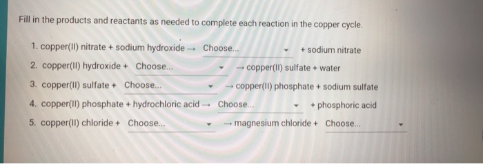 Solved Fill in the products and reactants as needed to | Chegg.com