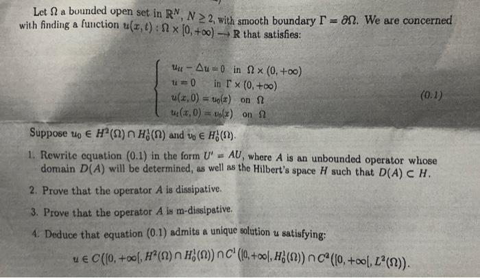 Let S a bounded open set in RN, N > 2with smooth | Chegg.com
