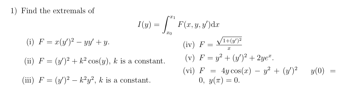 Solved Find the extremals | Chegg.com