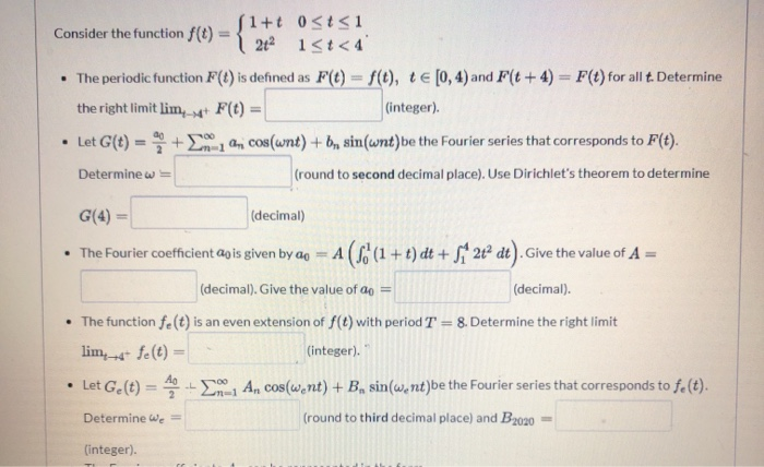 Solved Consider the function f(0) = (1+t 0 | Chegg.com