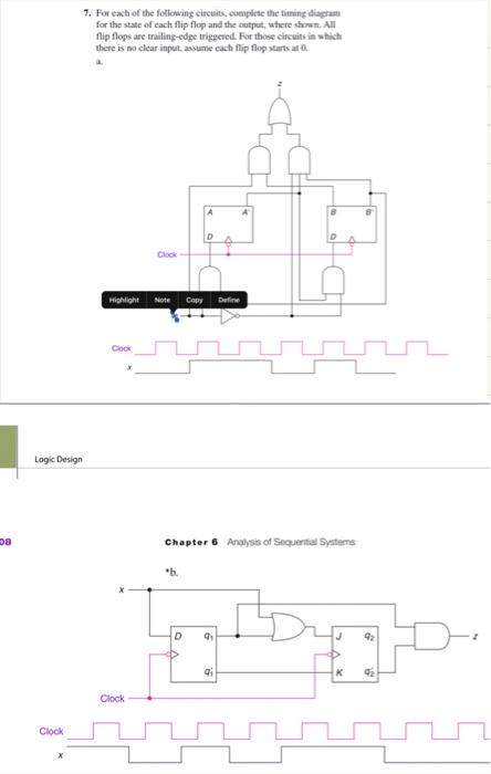 Solved 7. For each of the following circuits, complete the | Chegg.com