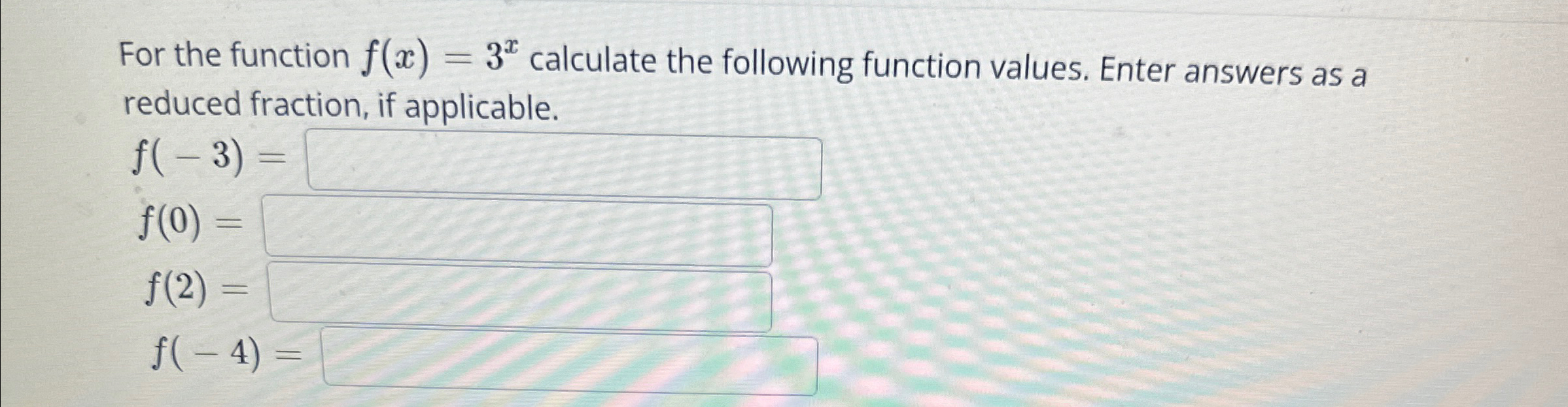Solved For the function f(x)=3x ﻿calculate the following | Chegg.com