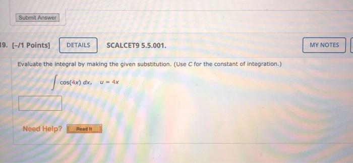 Solved Submit Answer 19. [-/1 Points] DETAILS SCALCET9 | Chegg.com