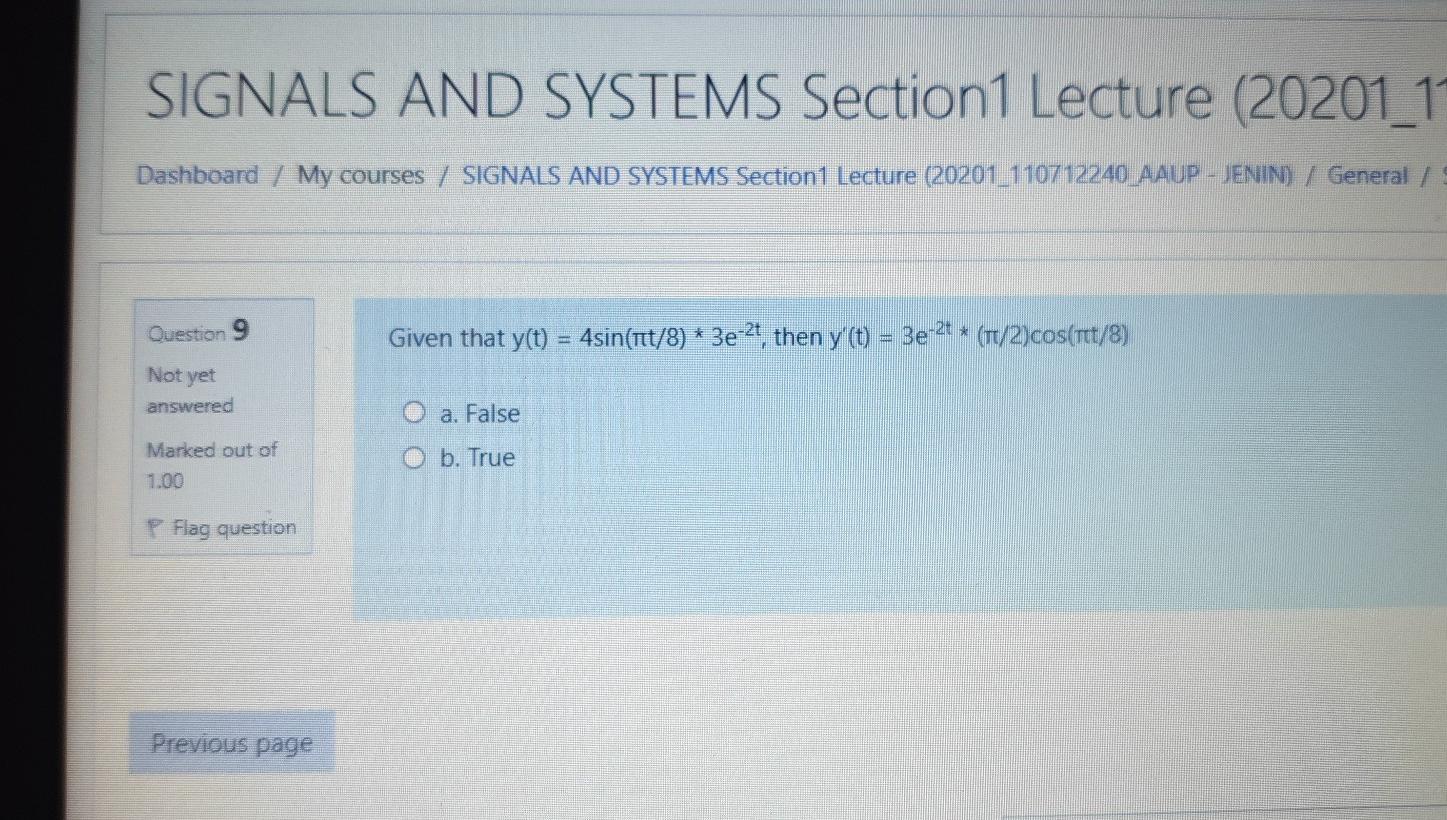 Solved SIGNALS AND SYSTEMS Section1 Lecture (20201_1 | Chegg.com