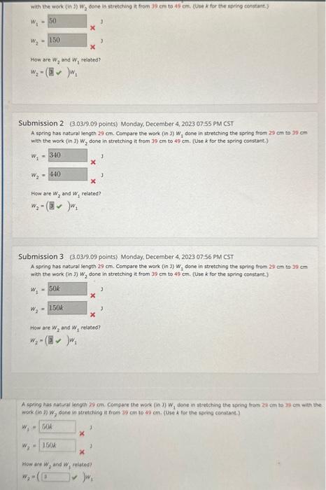 Solved How are W2 and w1 reisted? w2=(3∨)w1 Submission 2 | Chegg.com