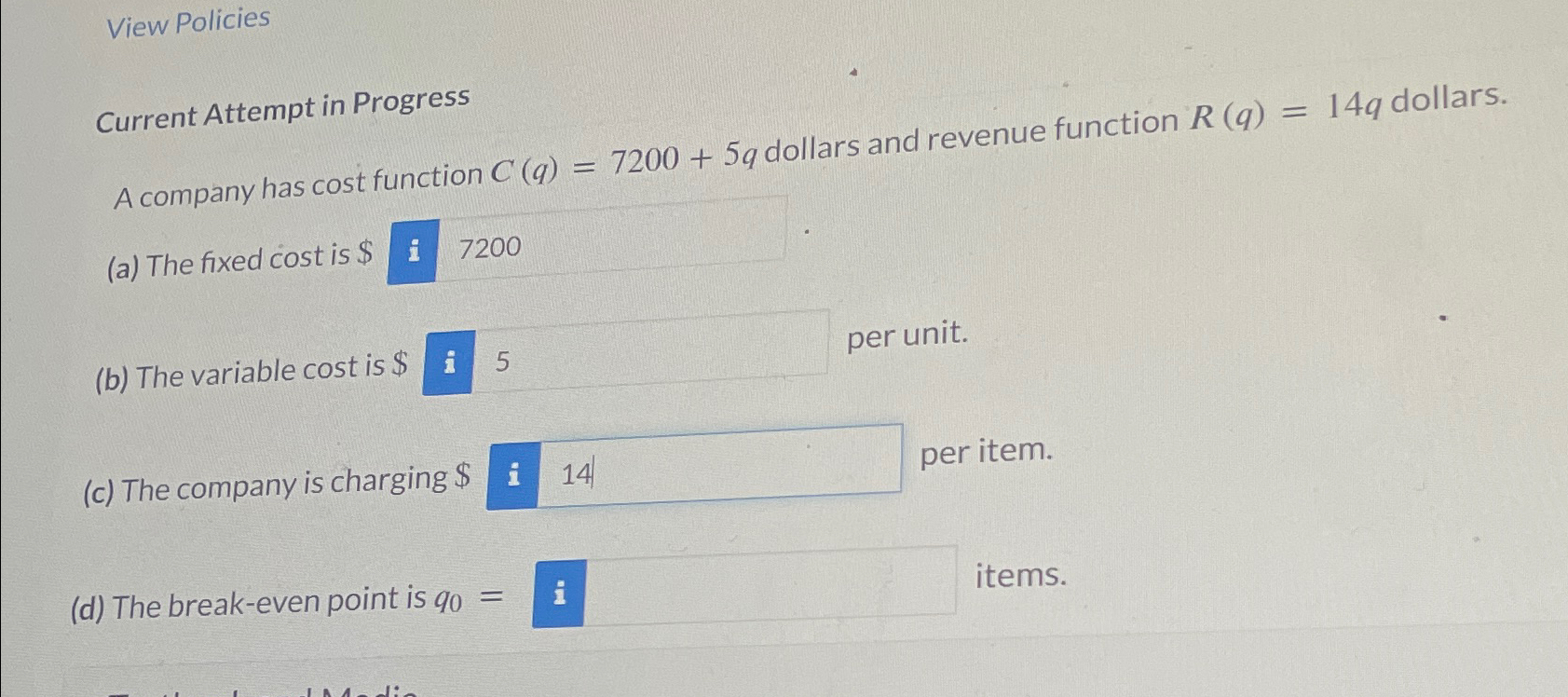 Solved View PoliciesCurrent Attempt in ProgressA company has | Chegg.com