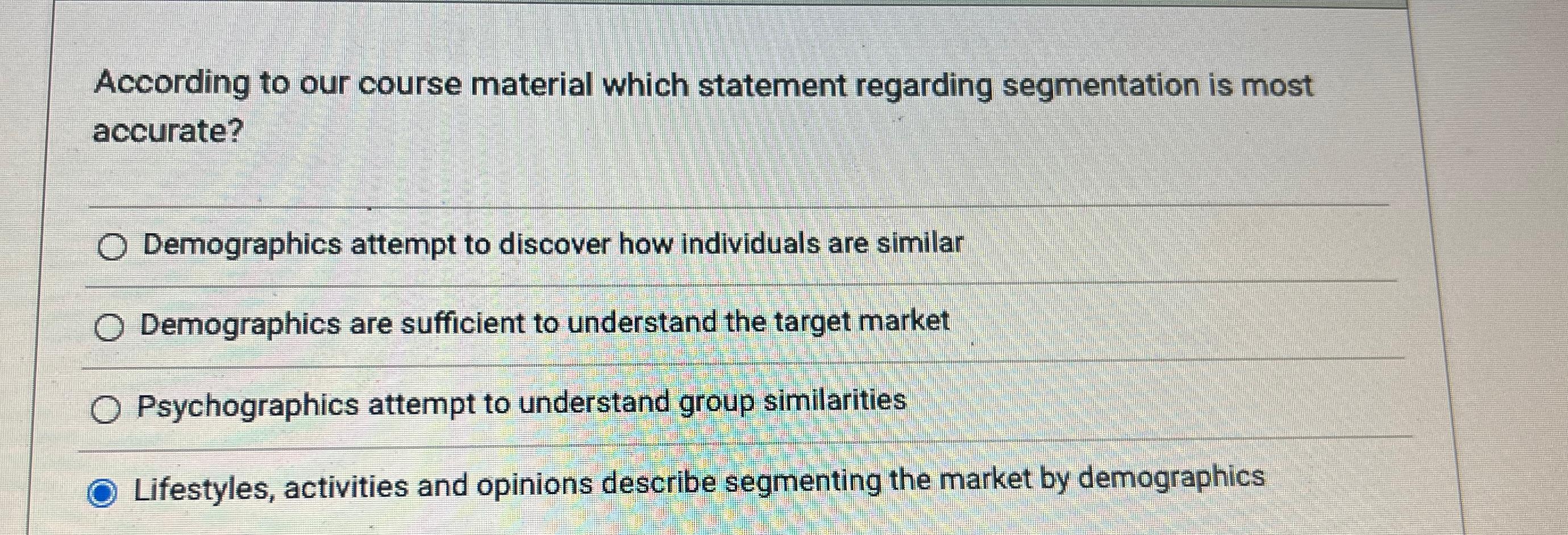 Solved According to our course material which statement | Chegg.com