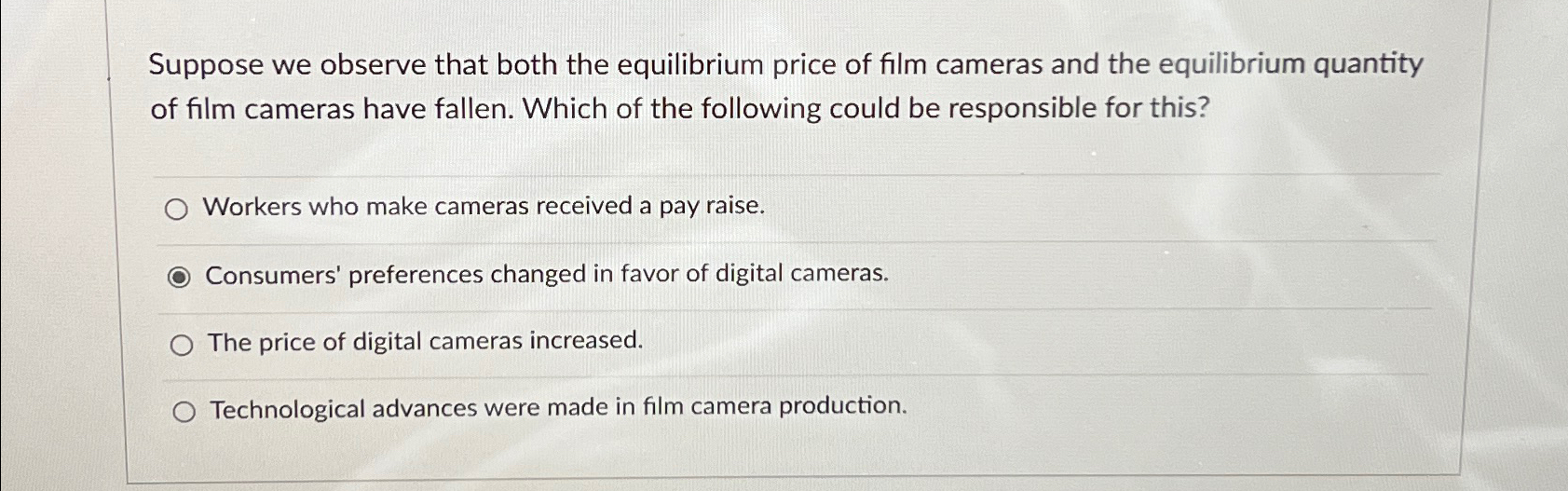 Solved Suppose We Observe That Both The Equilibrium Price Of Chegg