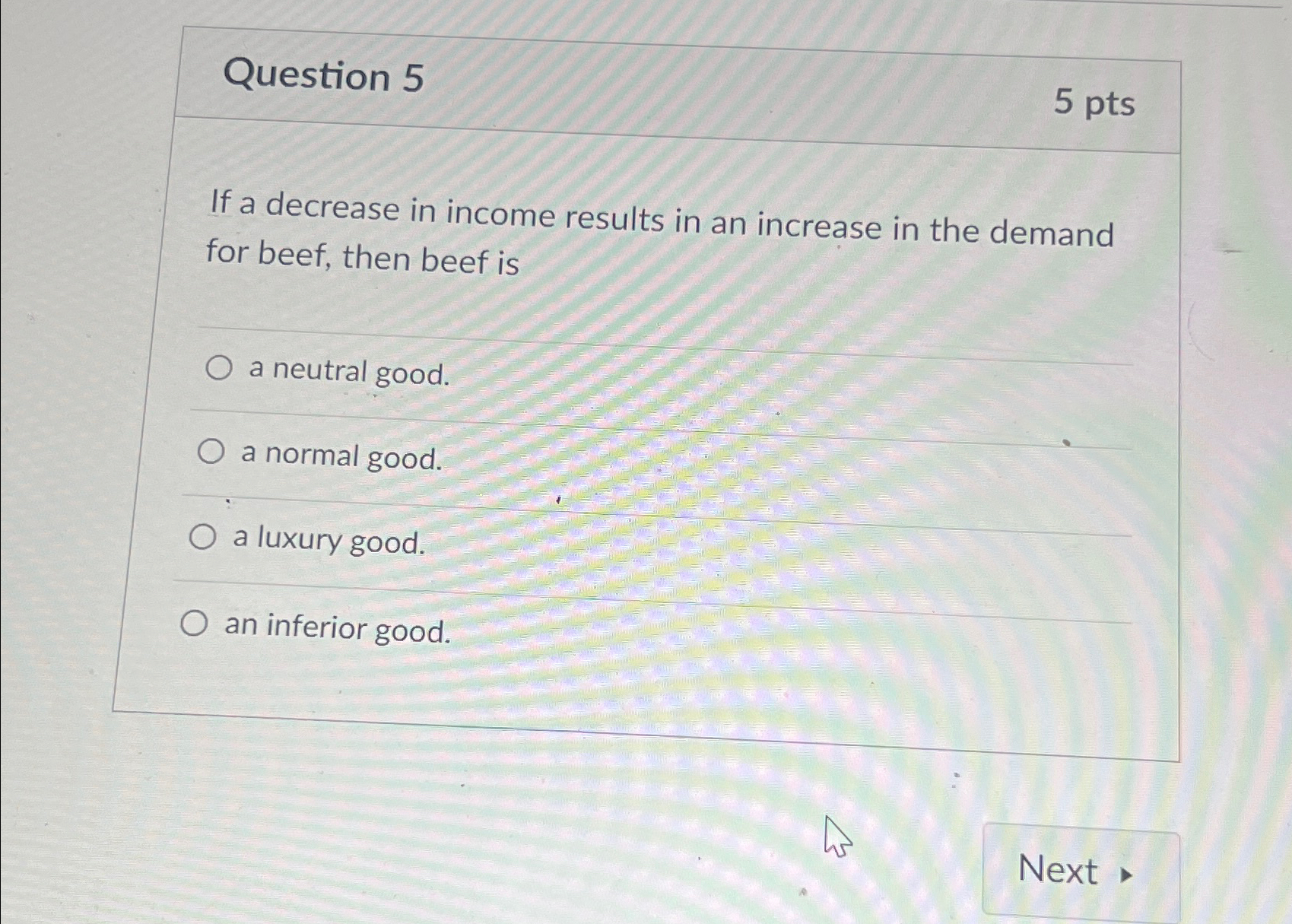 Solved Question 55 ﻿ptsIf a decrease in income results in an | Chegg.com