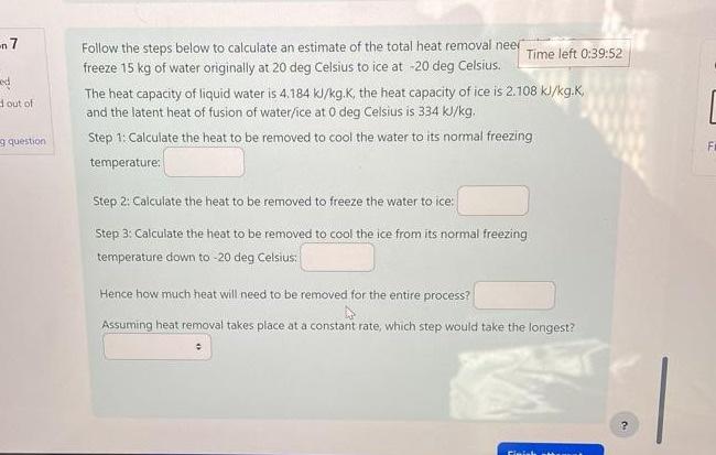 Solved Calculate the rate of heat removal (in kJ/s ) needed | Chegg.com
