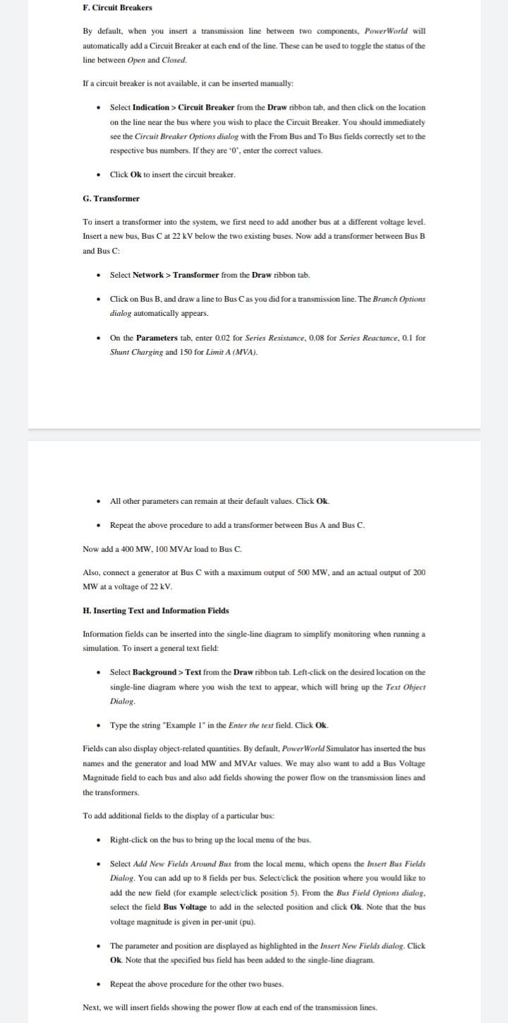 Solved INTRODUCTION TO POWER WORLD SIMULATOR INTRODUCTION: | Chegg.com