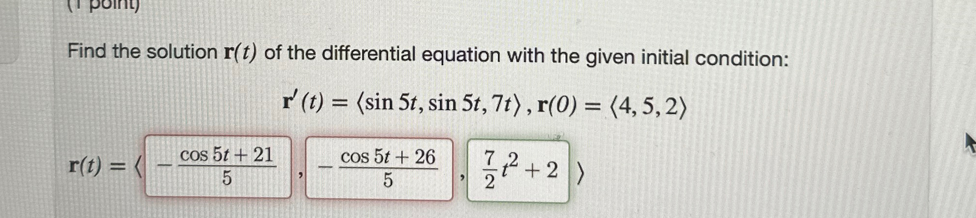 Solved Find the solution r(t) ﻿of the differential equation | Chegg.com