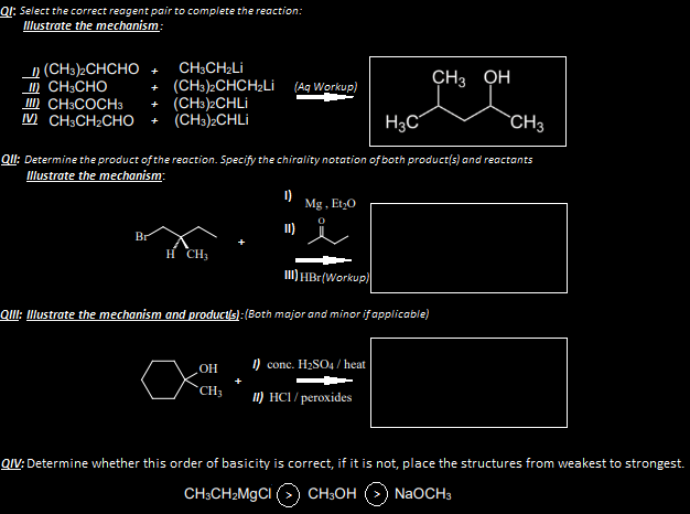 Solved Q Q: Select the correct reagent pair to complete the | Chegg.com