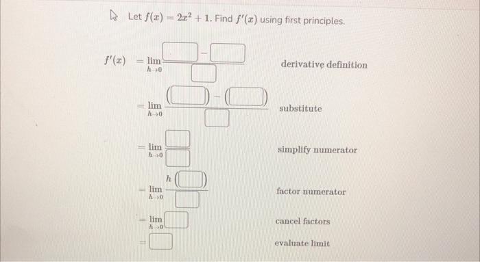 Solved Let F X 2x2 1 Find F′ X Using First Principles