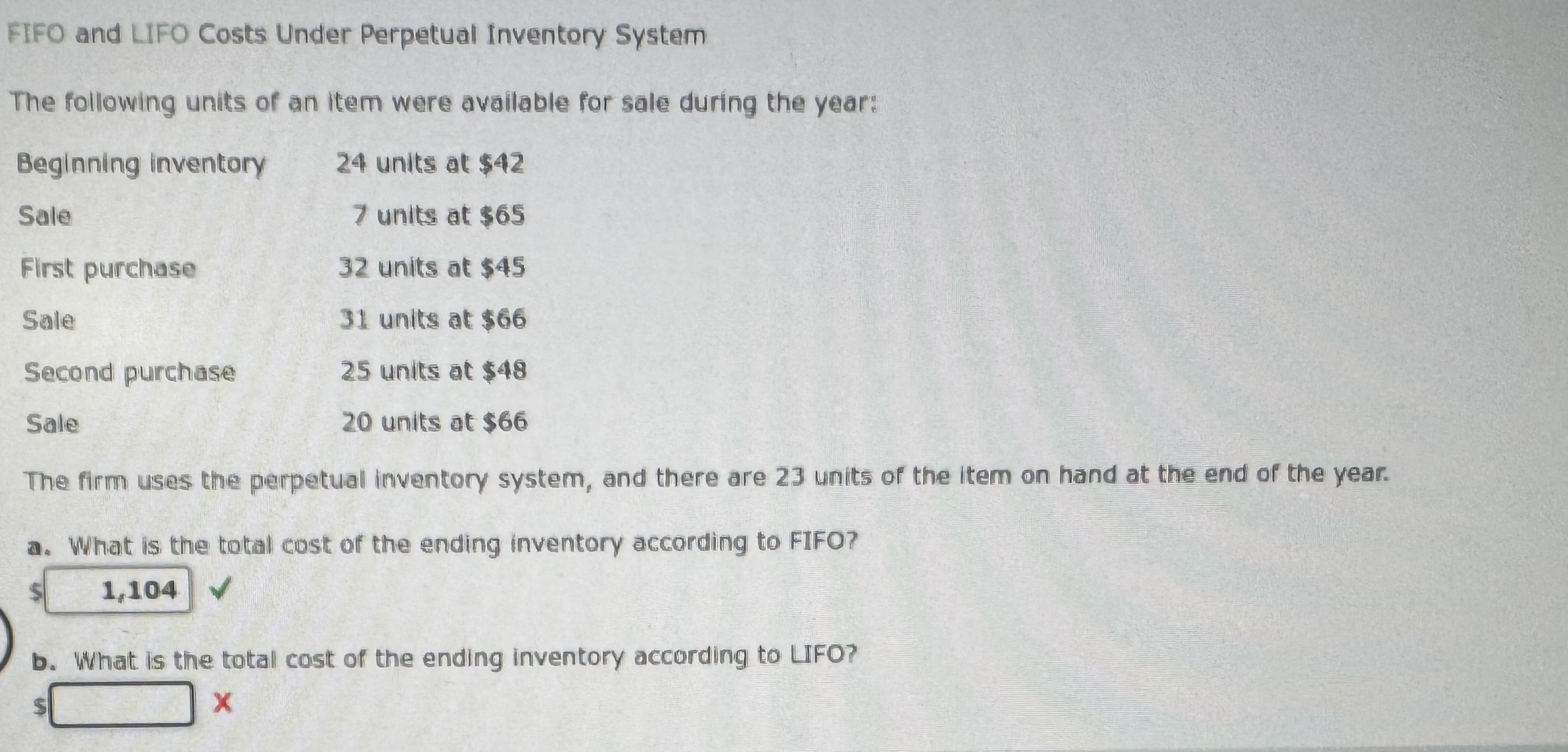 Solved Help! FIFO and LIFO Costs Under Perpetual Inventory | Chegg.com