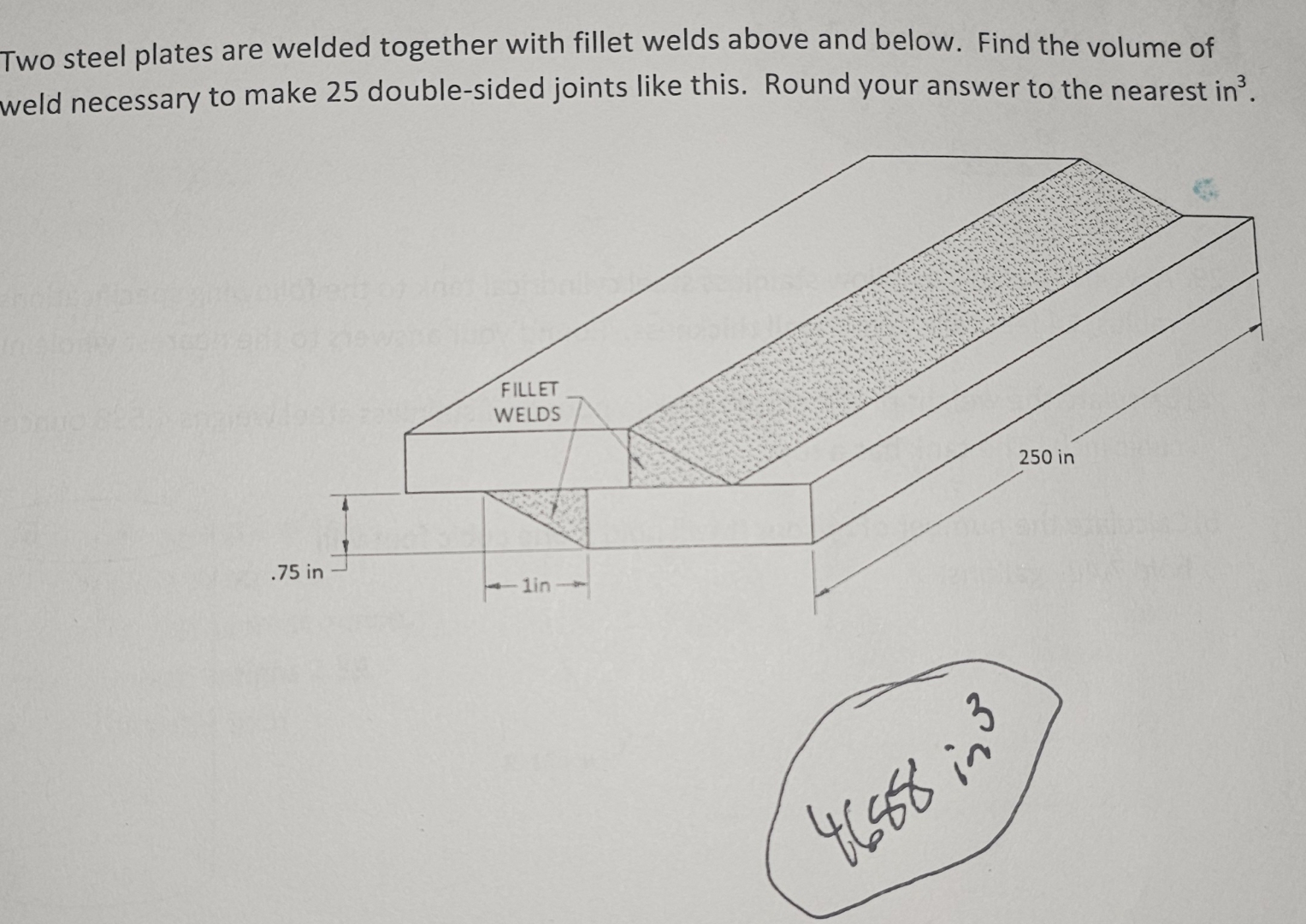 Solved Two steel plates are welded together with fillet | Chegg.com