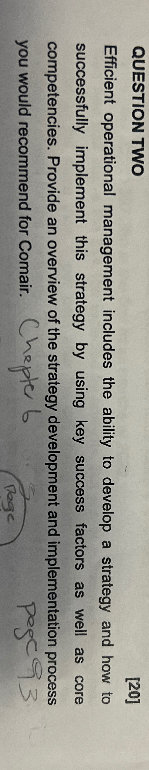 Solved QUESTION TWO[20]Efficient operational management | Chegg.com
