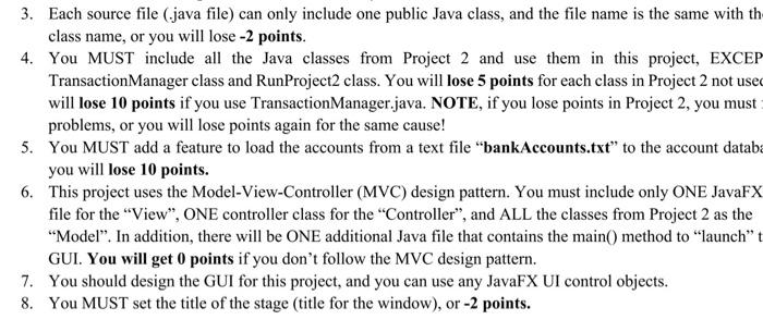 Solved - All Java files from Project \#2, excluding | Chegg.com