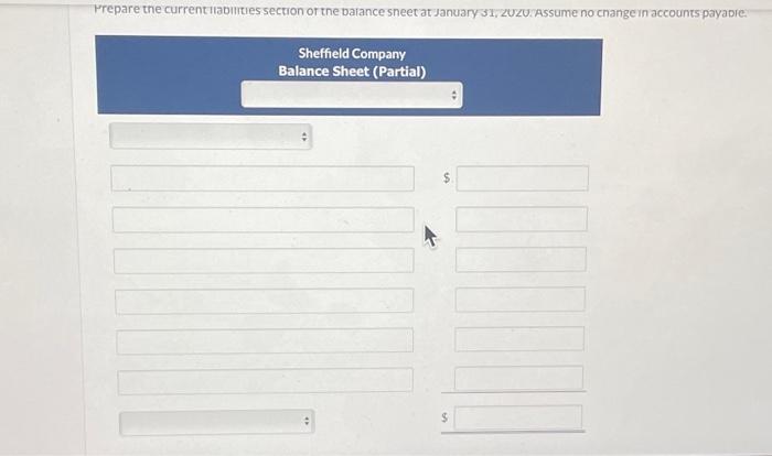 Solved On January 1, 2020, the ledger of Sheffield Company | Chegg.com