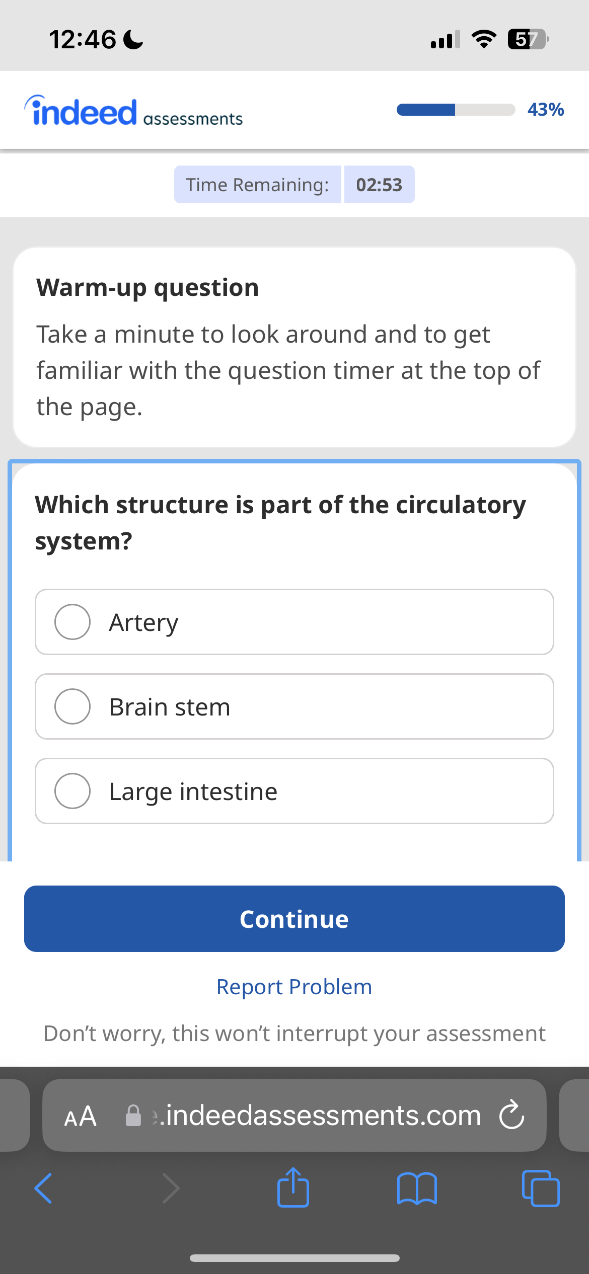 Solved 12:465indeed assessments 43%Time | Chegg.com