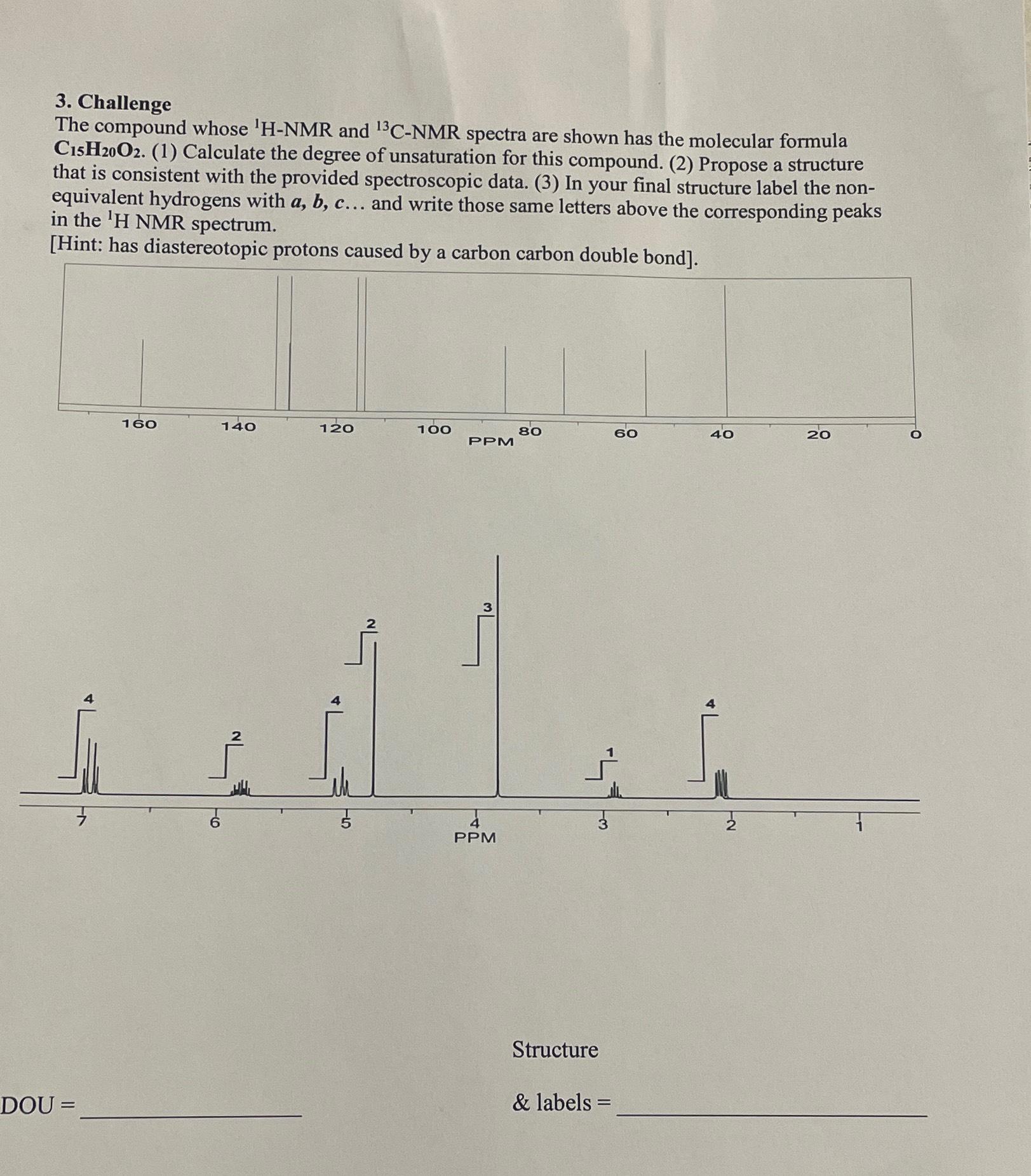 Solved ChallengeThe compound whose ?1H-NMR ﻿and ?13C-NMR | Chegg.com