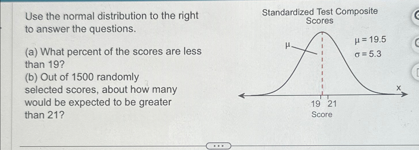 Solved Use the normal distribution to the rightStandardized | Chegg.com