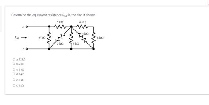 Solved Determine the equivalent resistance RaB in the | Chegg.com