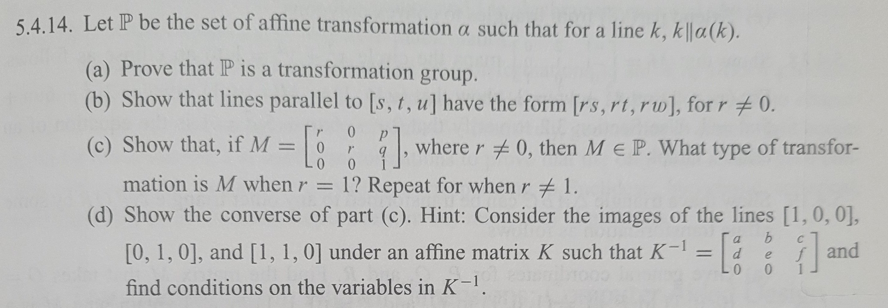 Solved 5.4.14. ﻿Let P ﻿be the set of affine transformation α | Chegg.com