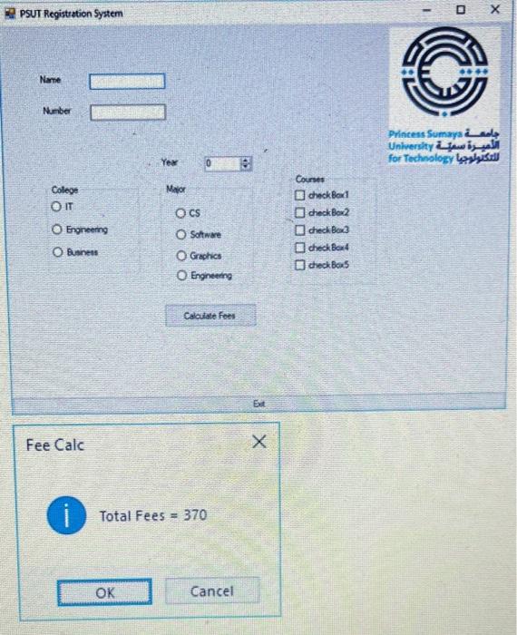 Solved Calculate Tuition Using Radiobuttons Checkboxes And